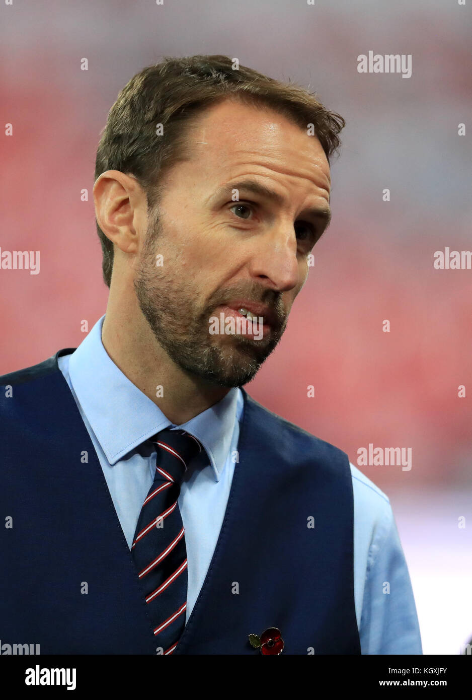 England manager Gareth Southgate prior to the International Friendly ...
