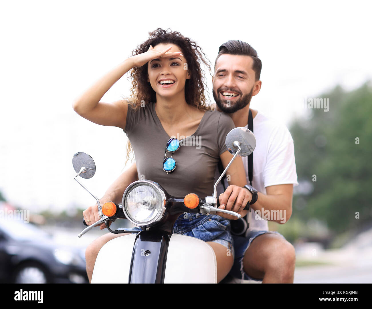 Handsome guy and young pretty woman traveling Stock Photo - Alamy