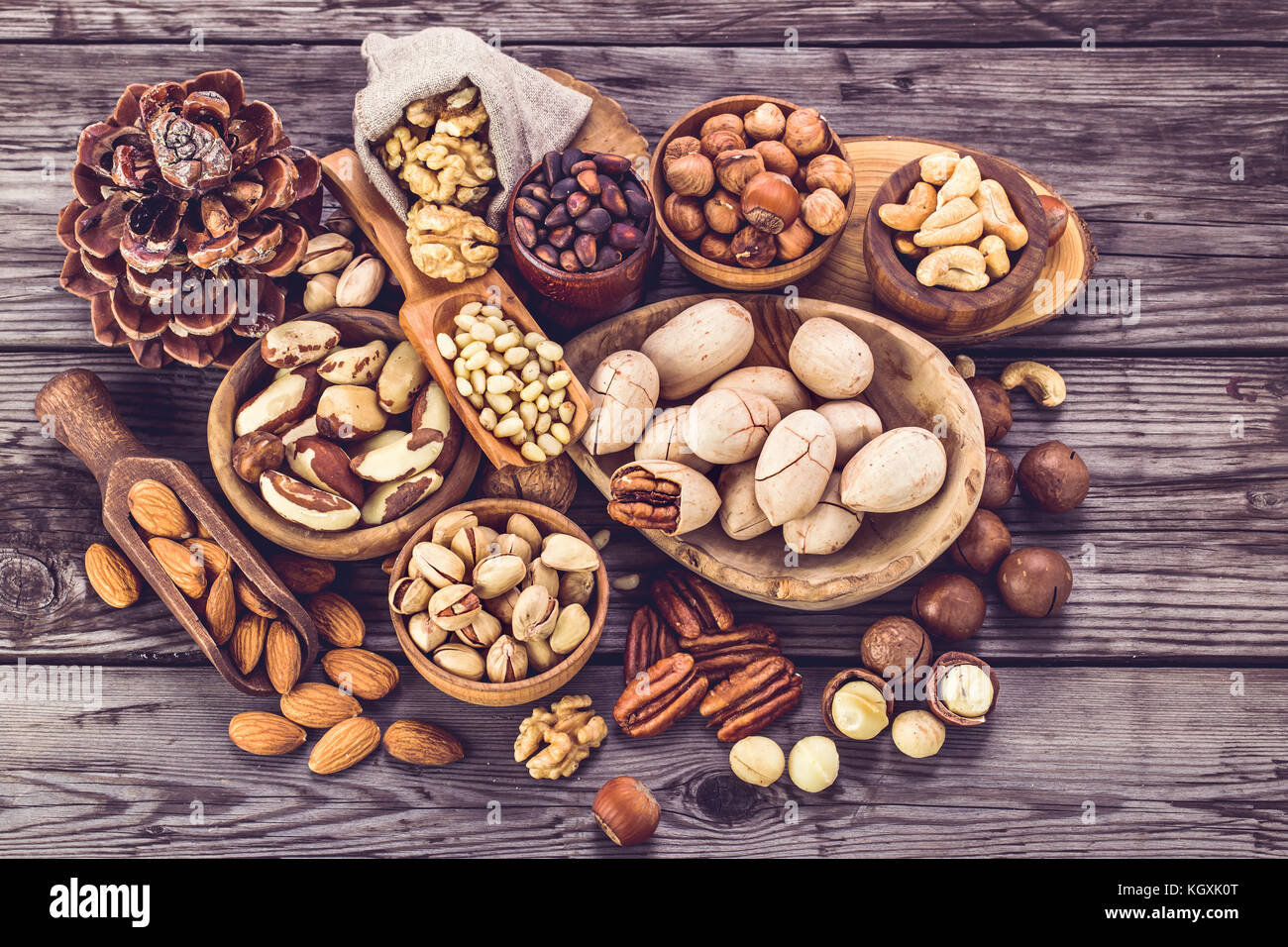 Nuts different types Stock Photo - Alamy