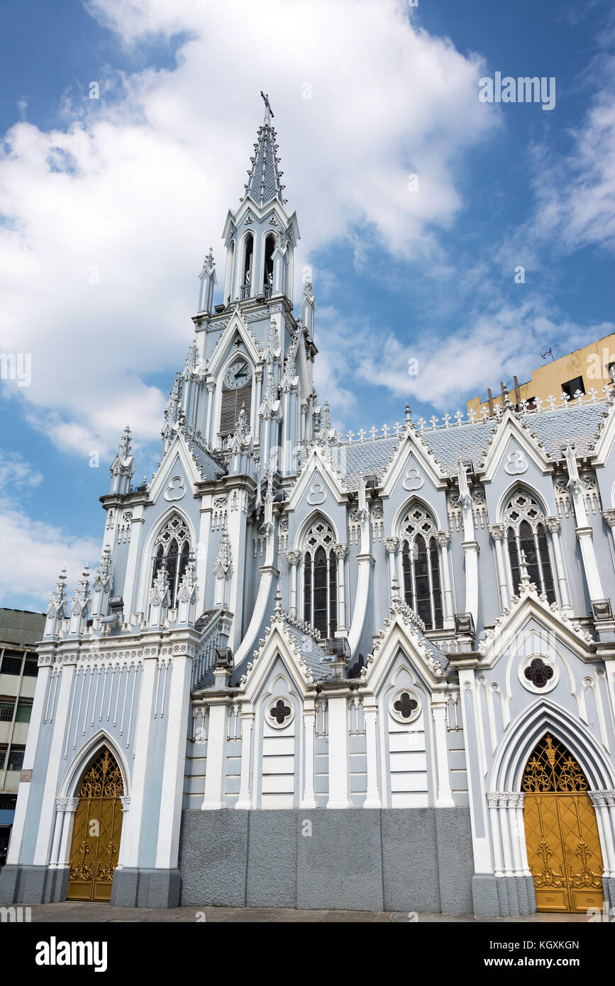Vertical view of the stunning La Ermita church in downtown Cali ...