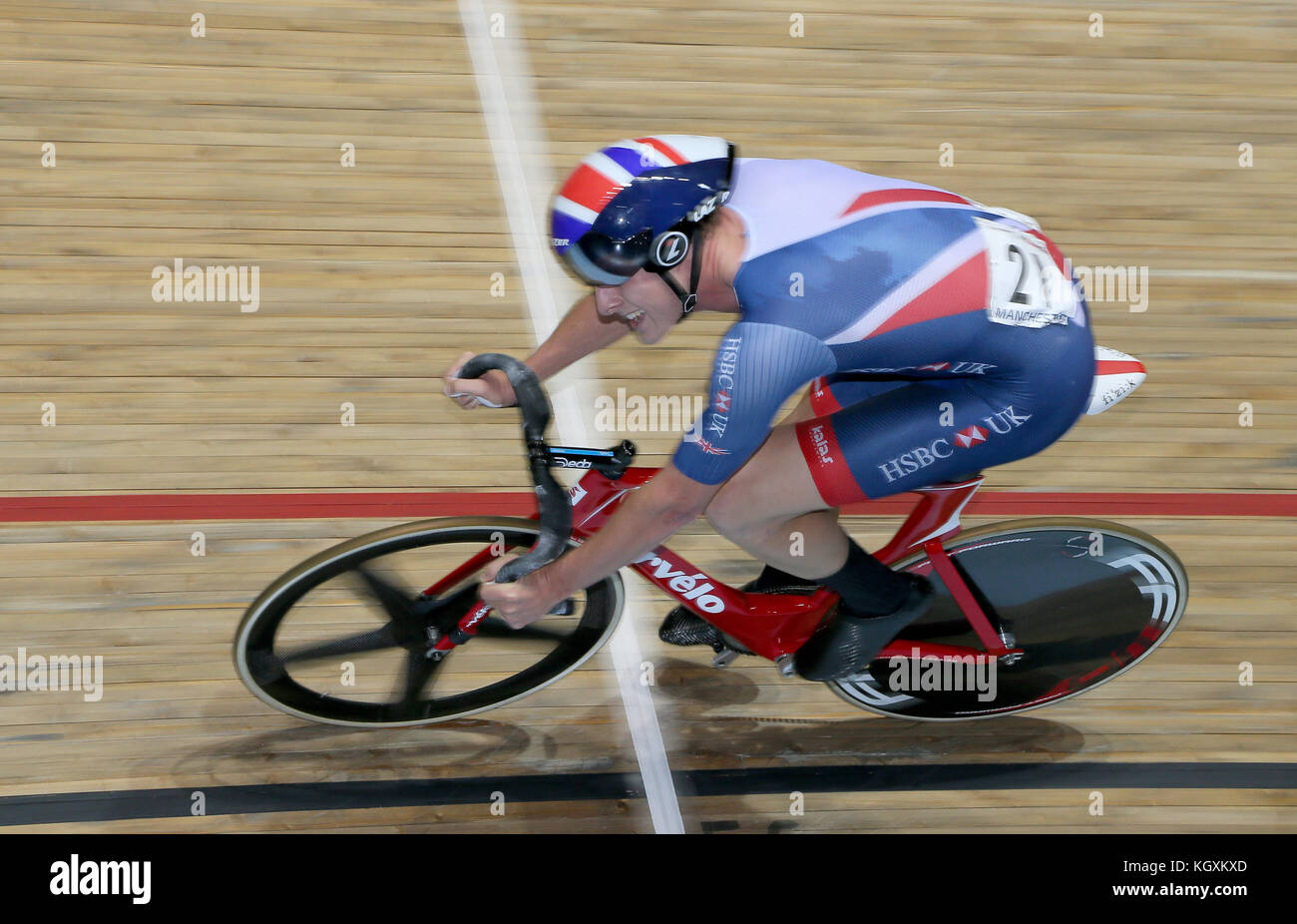Great Britain's Christopher Latham in the men's scratch race during day ...
