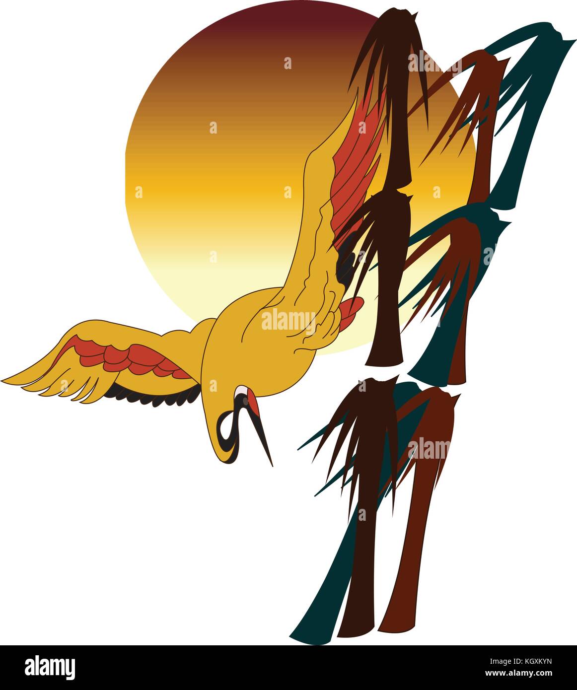 crane at sunset Stock Vector Image & Art - Alamy