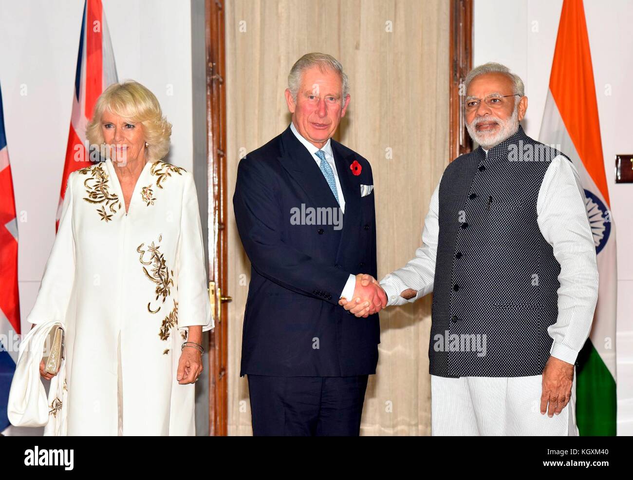 Indian Prime Minister Narendra Modi welcomes His Royal Highness ...