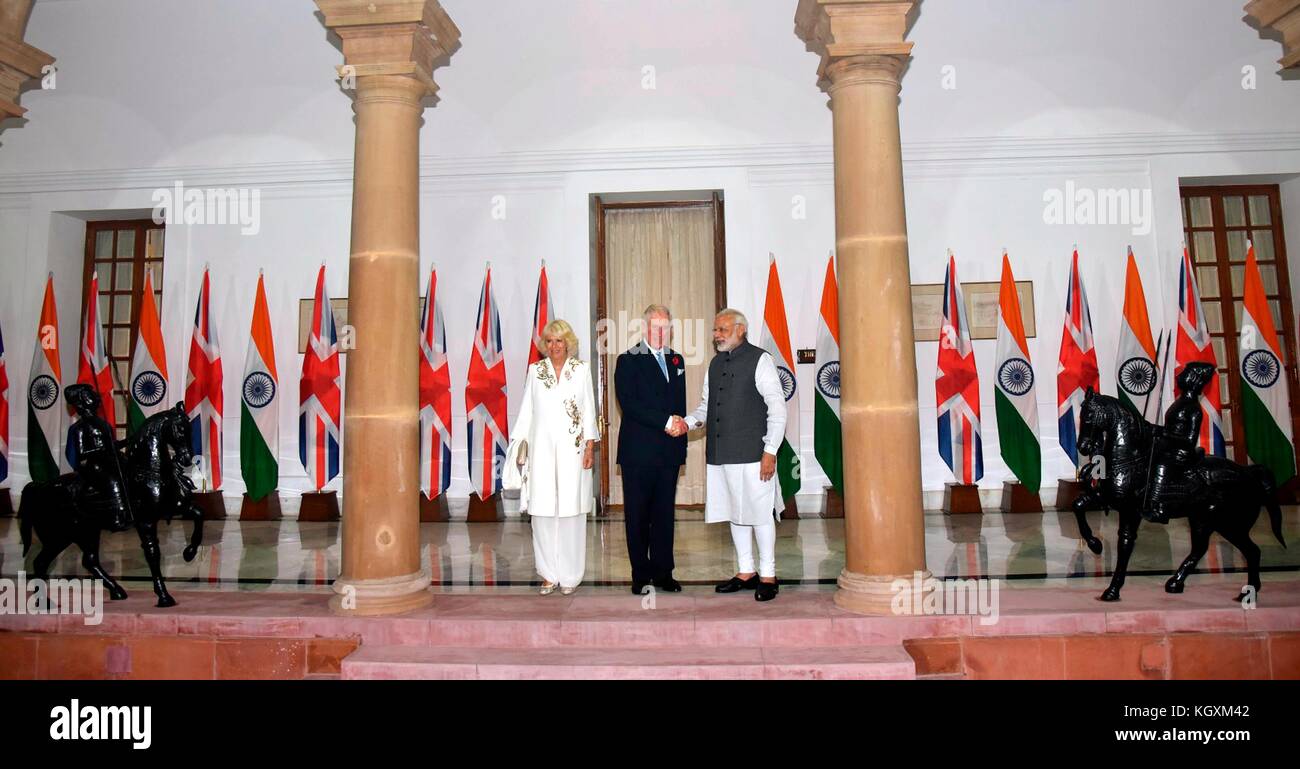 Indian Prime Minister Narendra Modi welcomes His Royal Highness ...