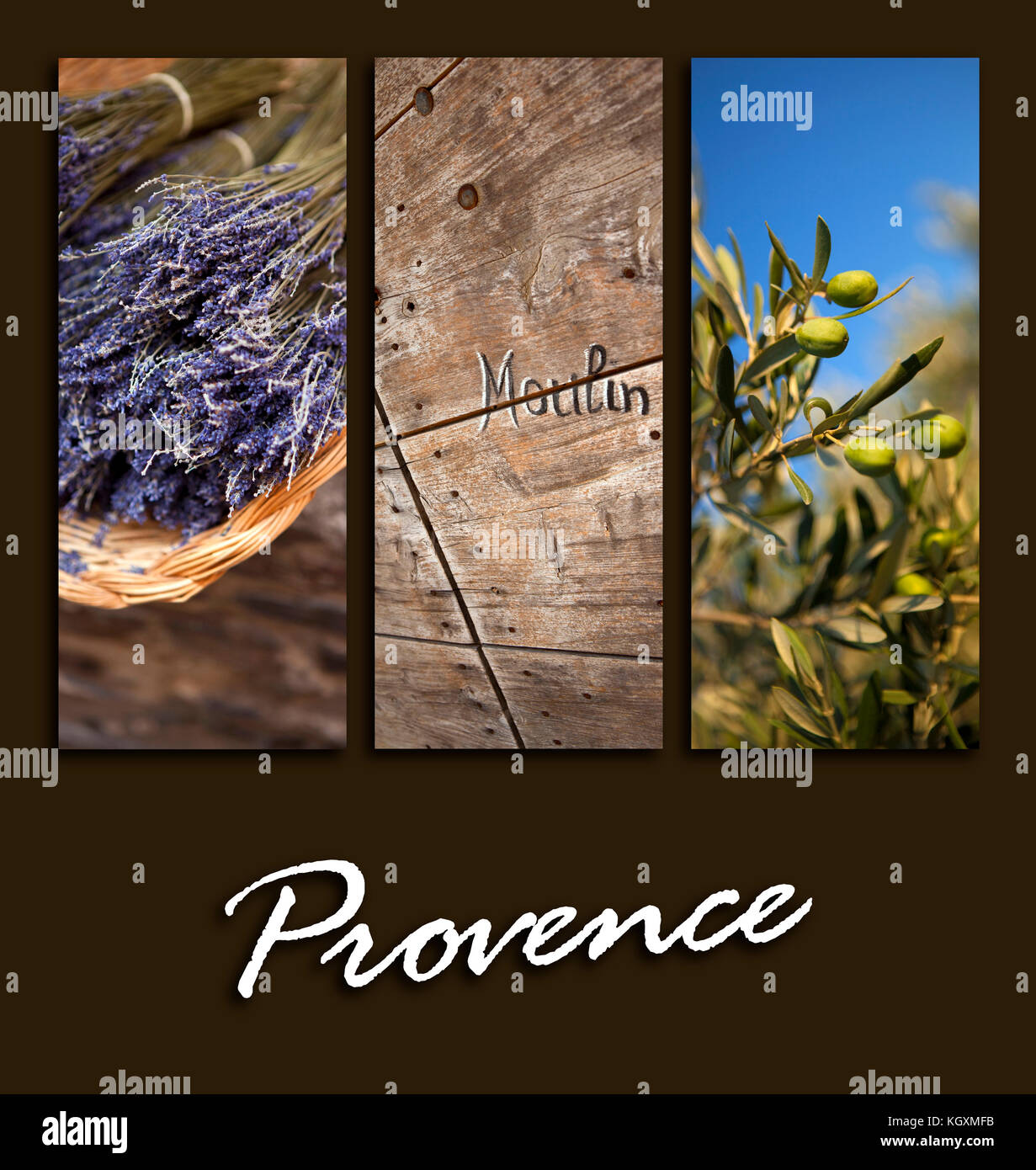 Provence nature and architecture on a collage Stock Photo - Alamy