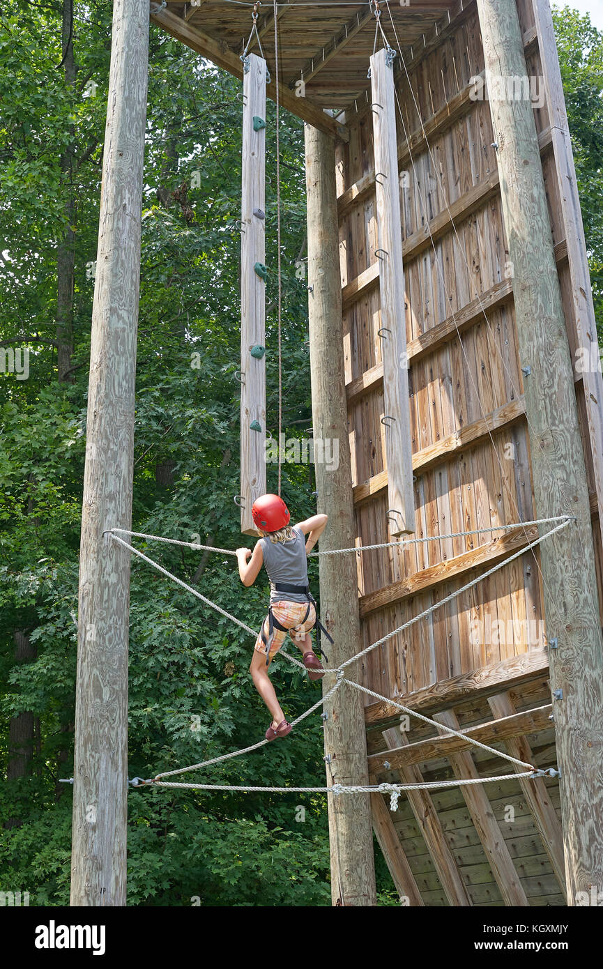 Hiram House Camp High Ropes Program Stock Photo - Alamy
