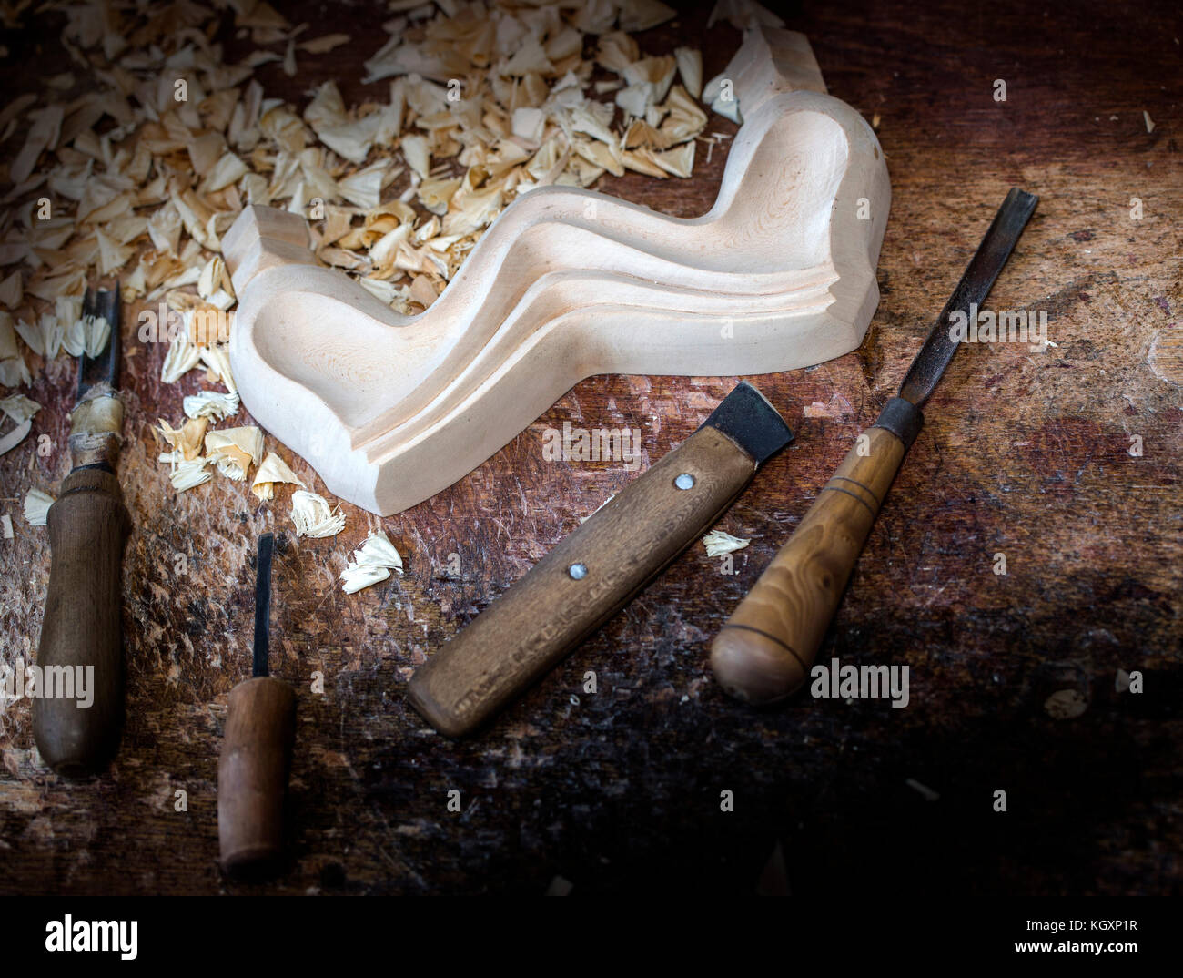 wood carving tools backgroung Stock Photo - Alamy