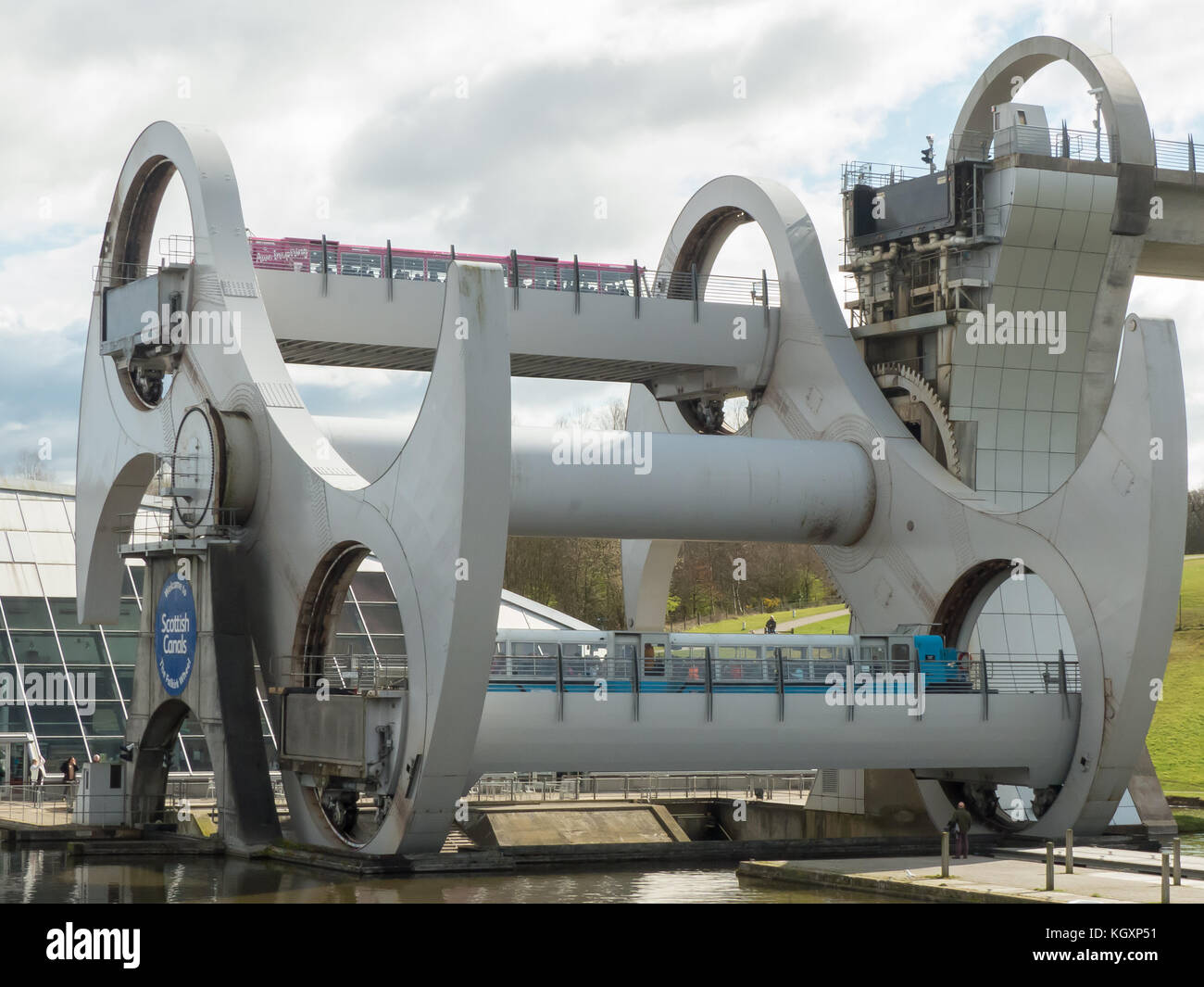 Falkirk in Scotland: The 'Falkirk Wheel'. A boatlift connecting the ...