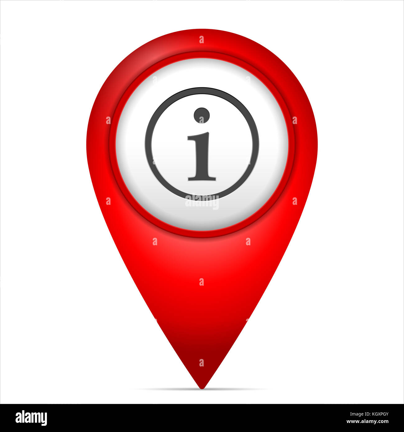 Map marker with info symbol on a white background Stock Photo - Alamy