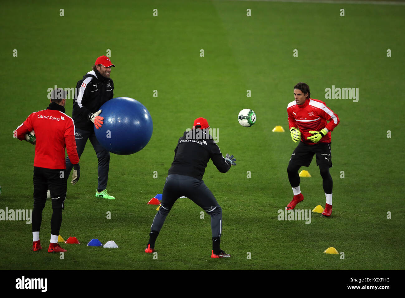 Switzerland goalkeeper Yann Sommer during the training session at St ...