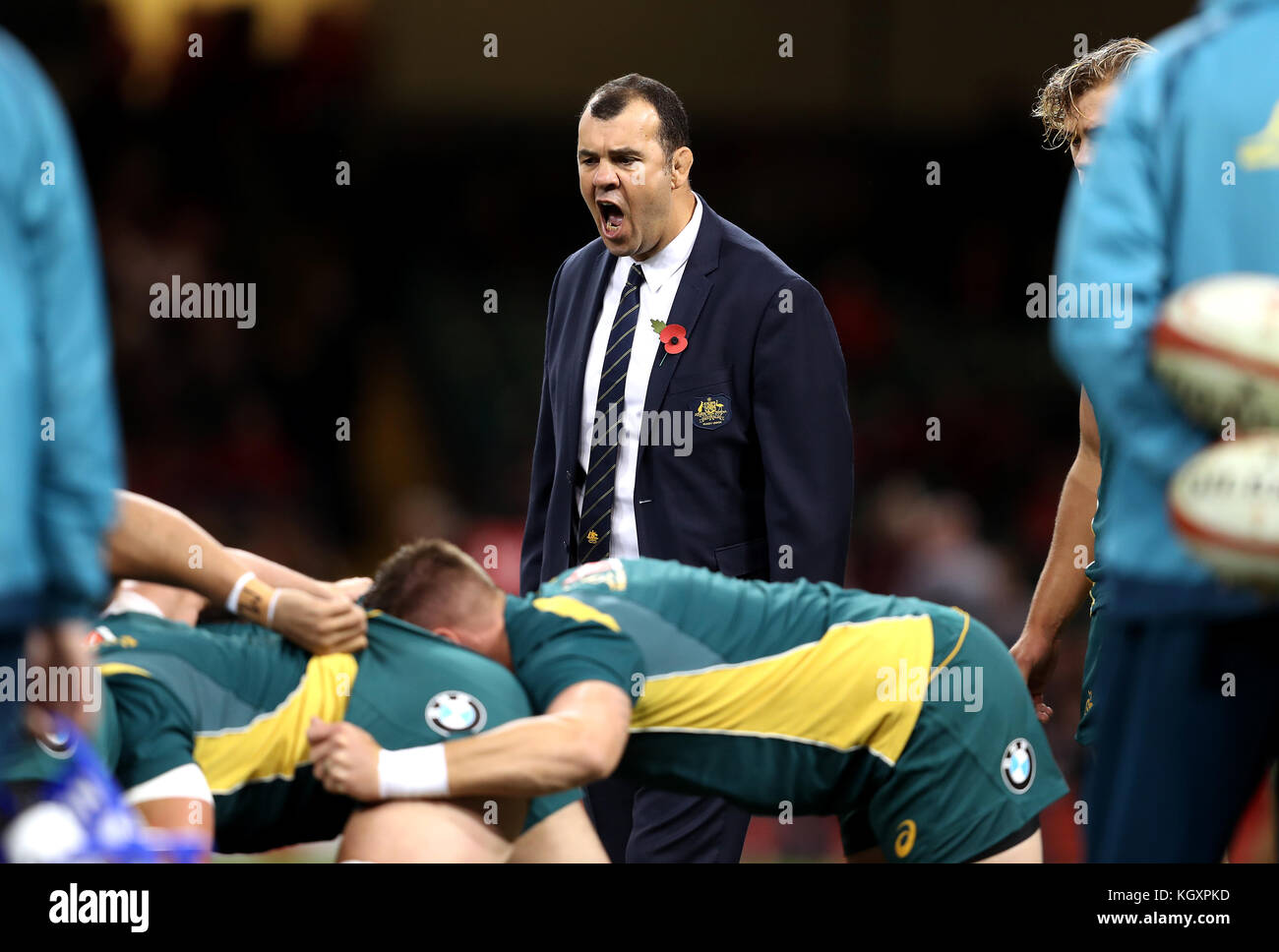 Australia manager Michael Cheika prior to the Autumn International at ...