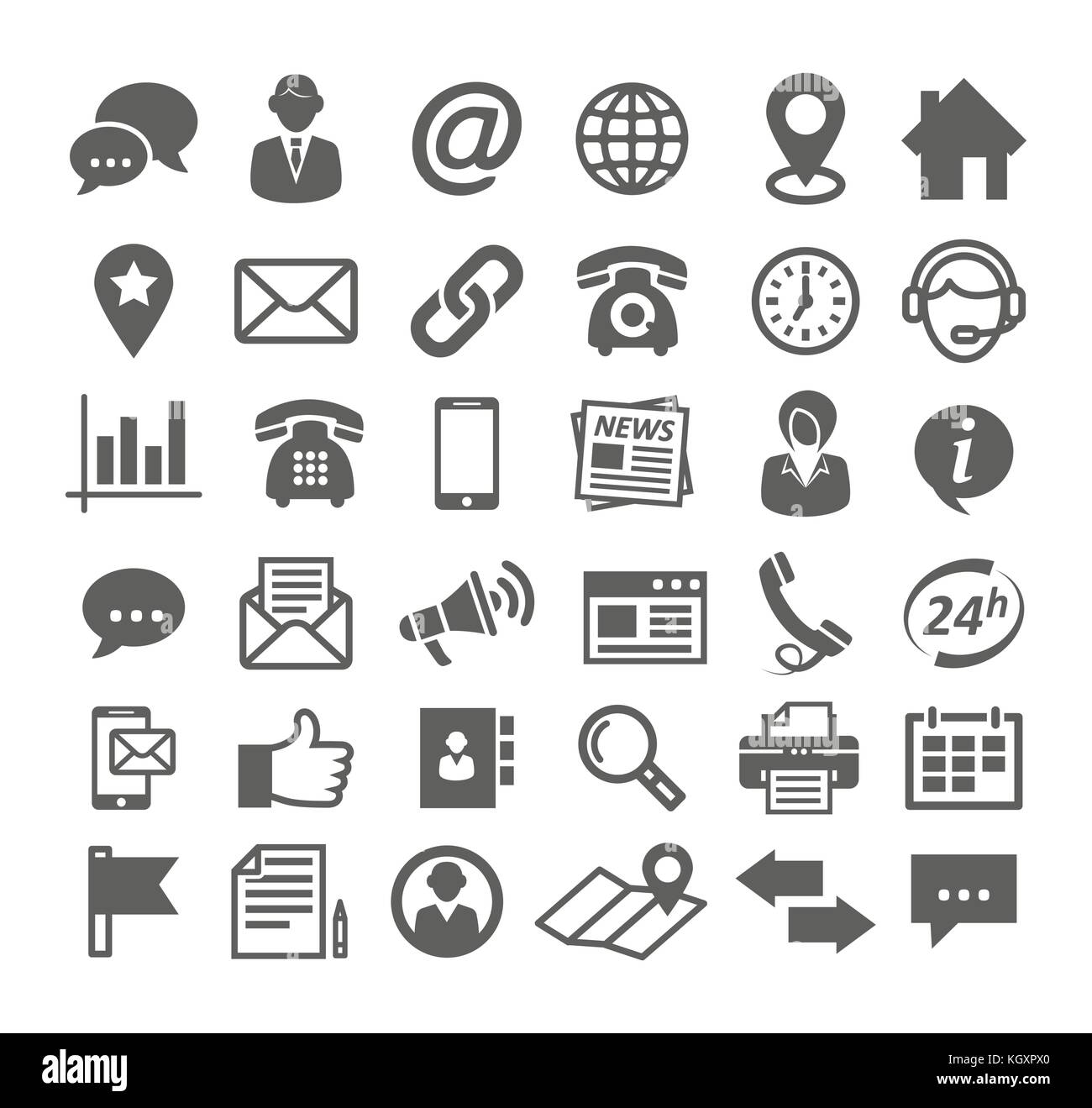 Phone house email icon vector Stock Vector Images - Alamy