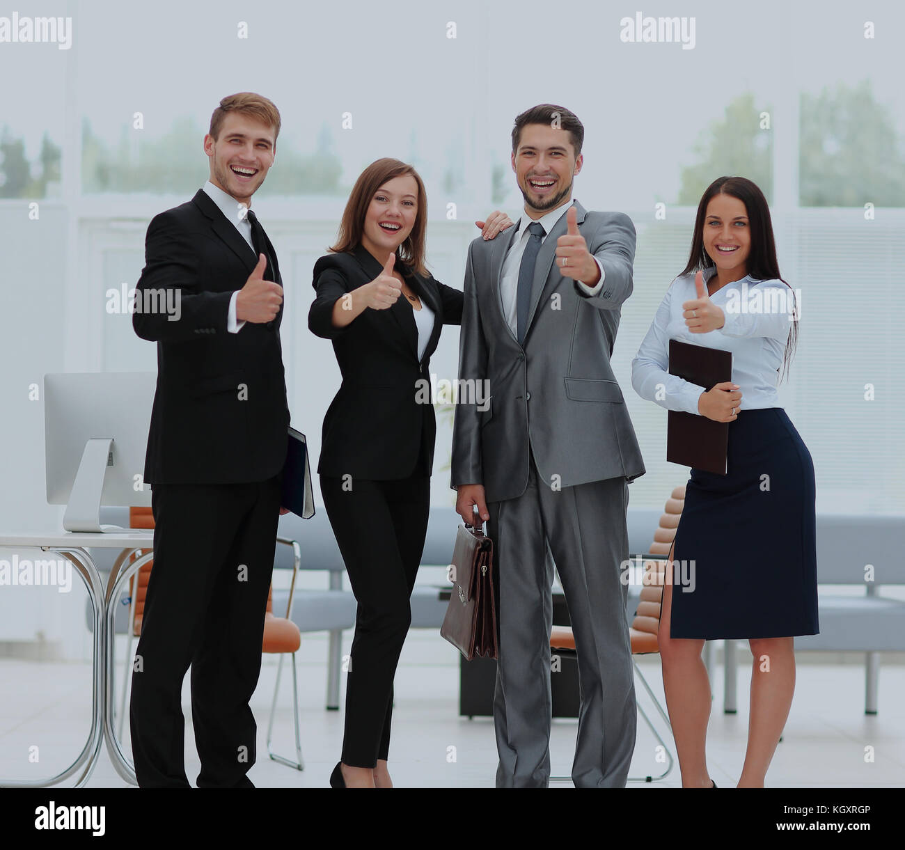 Successful business people looking happy and confident Stock Photo - Alamy