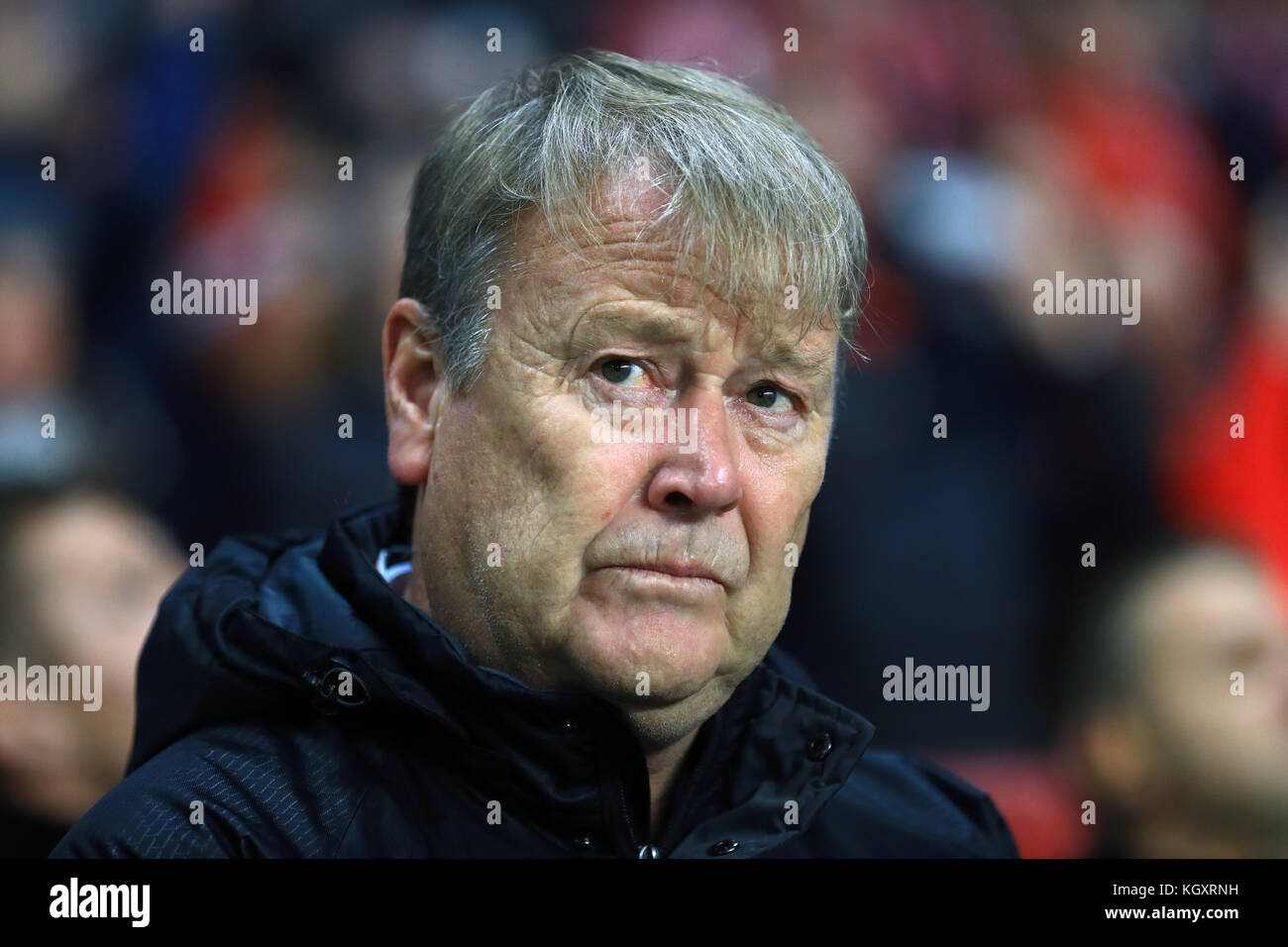 Denmark Manager Age Hareide during the FIFA World Cup qualifying play ...