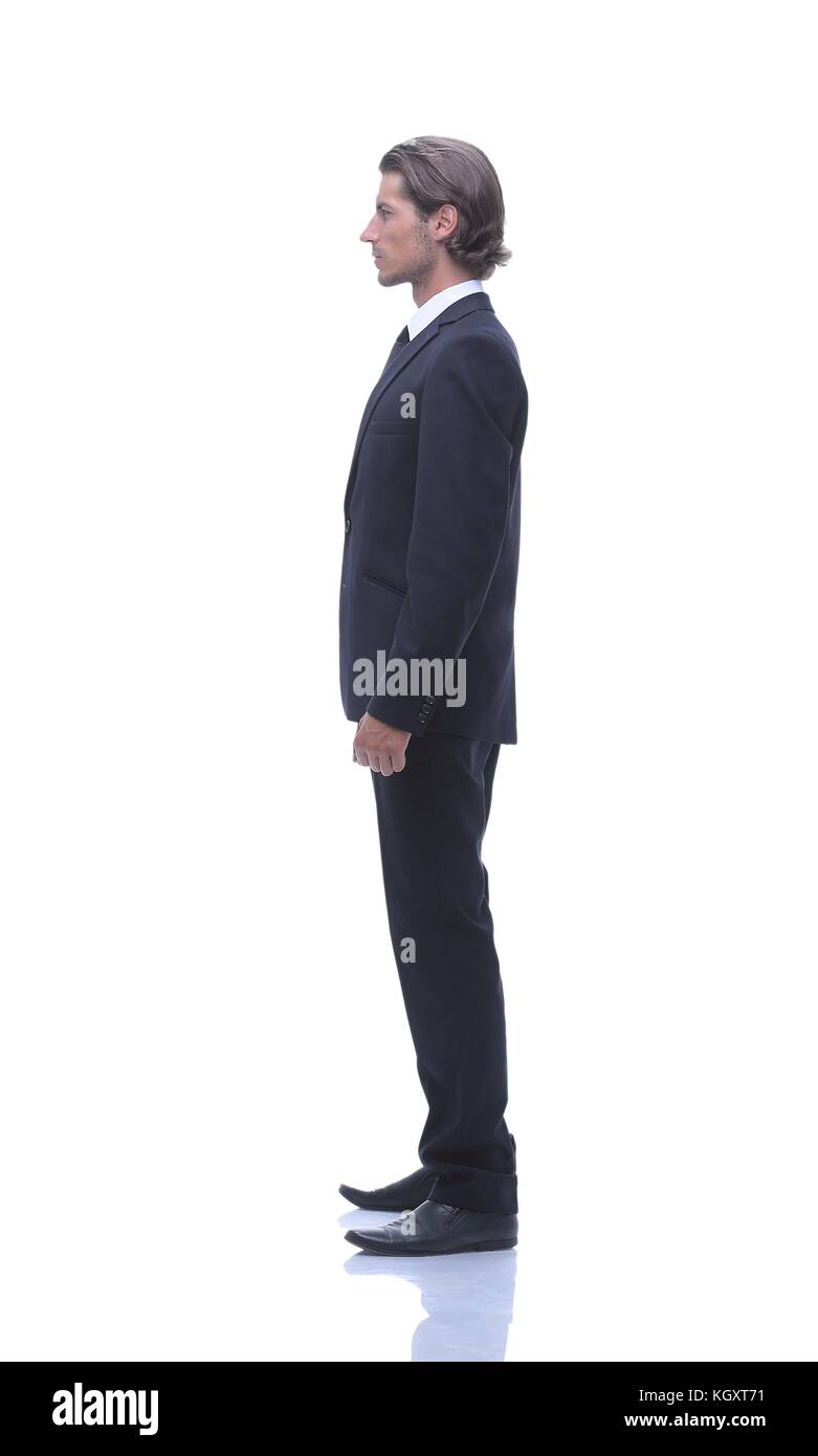 side view.confident businessman Stock Photo - Alamy