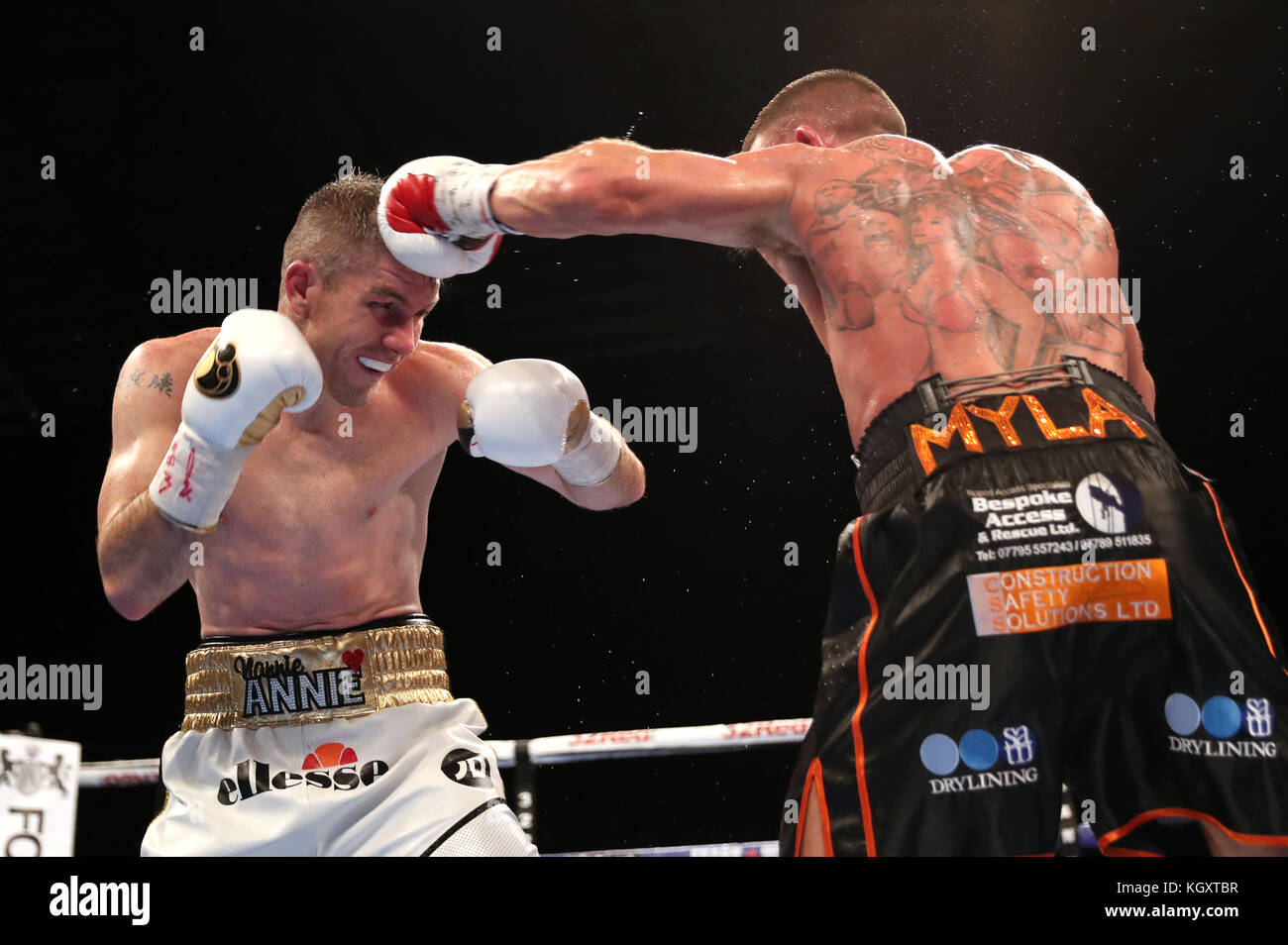 Liam Smith (left) and Liam Williams compete in the Super Welterwight ...