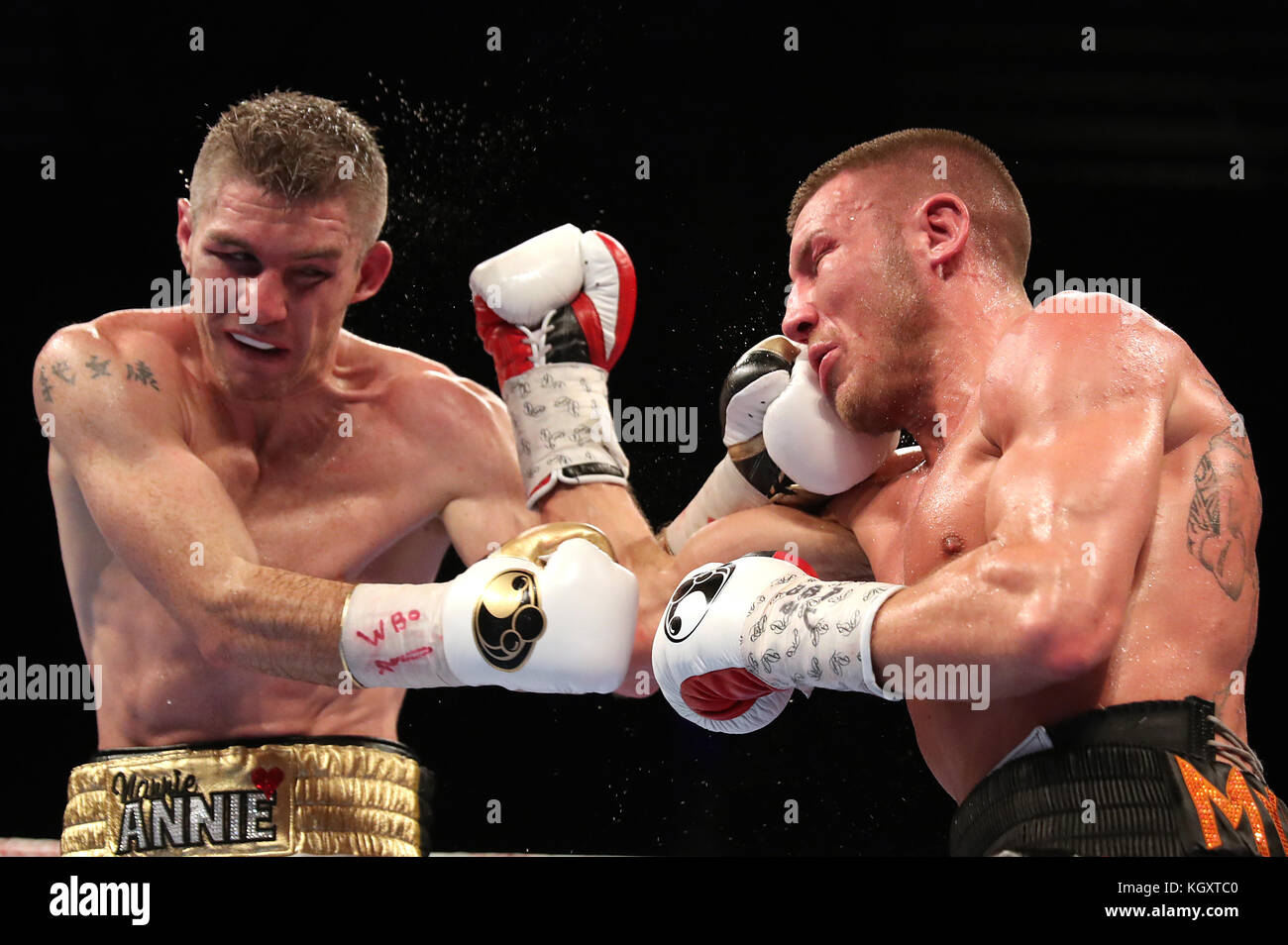 Liam Smith (left) and Liam Williams compete in the Super Welterwight ...