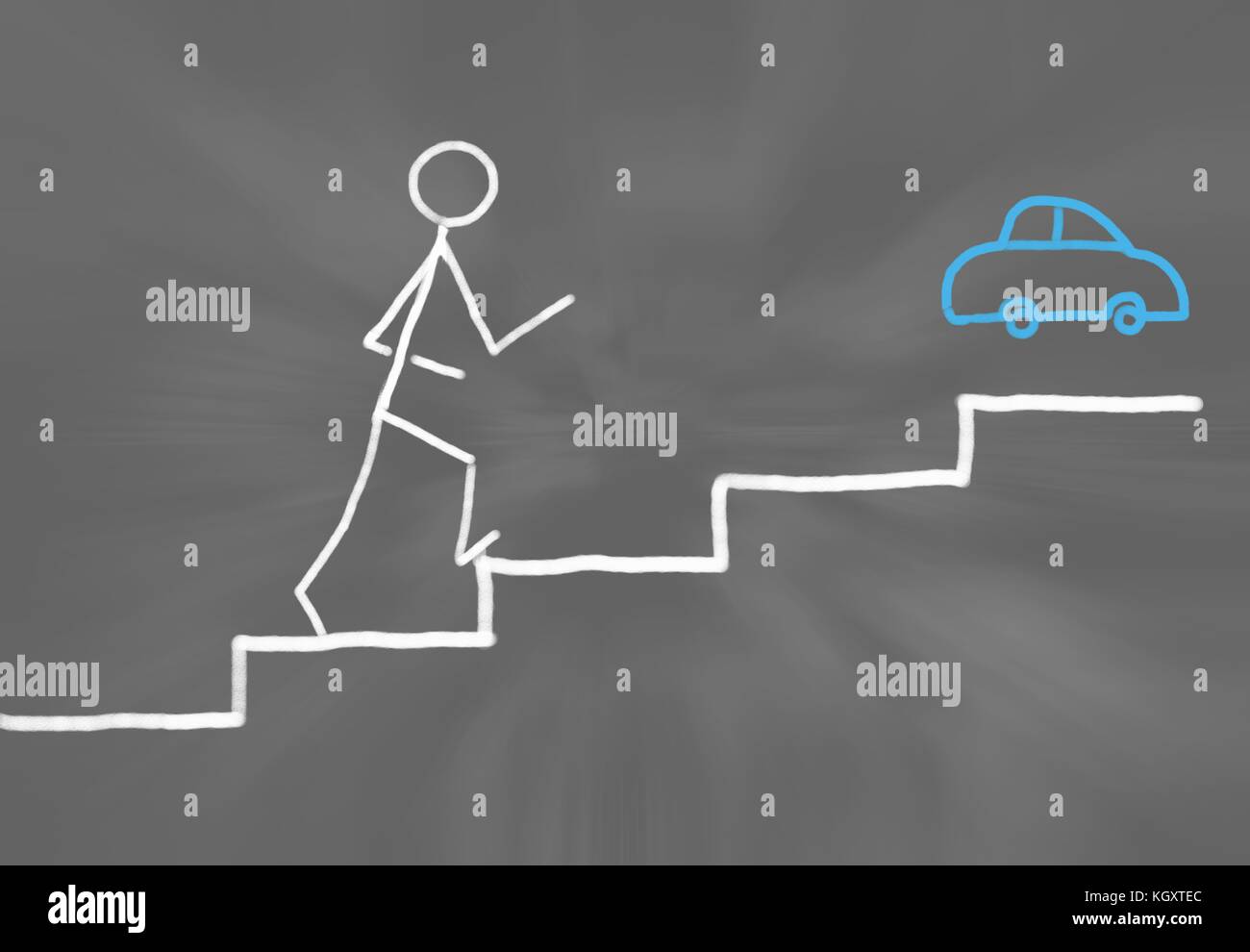 Stick Figure Going Ahead Step by Step Stock Photo - Alamy