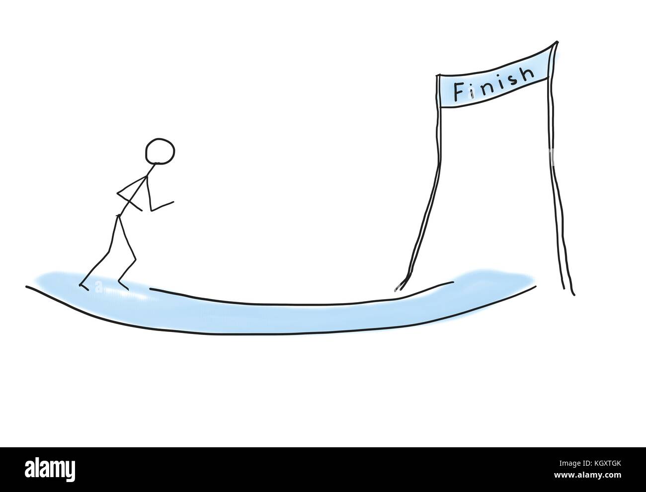 Stick Figure Person Finishing Race Stock Photo - Alamy