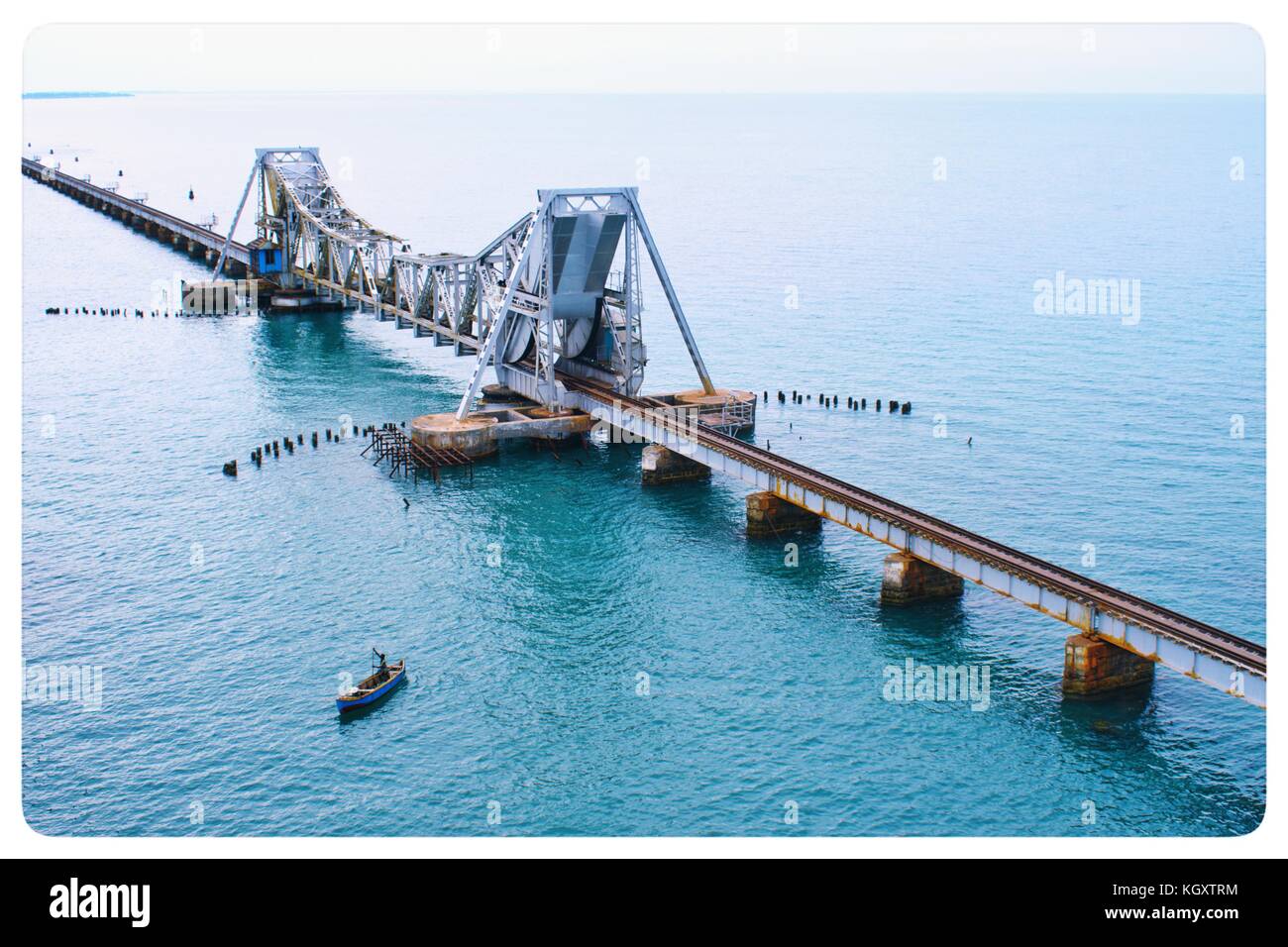A view from the pamban bridge Stock Photo - Alamy