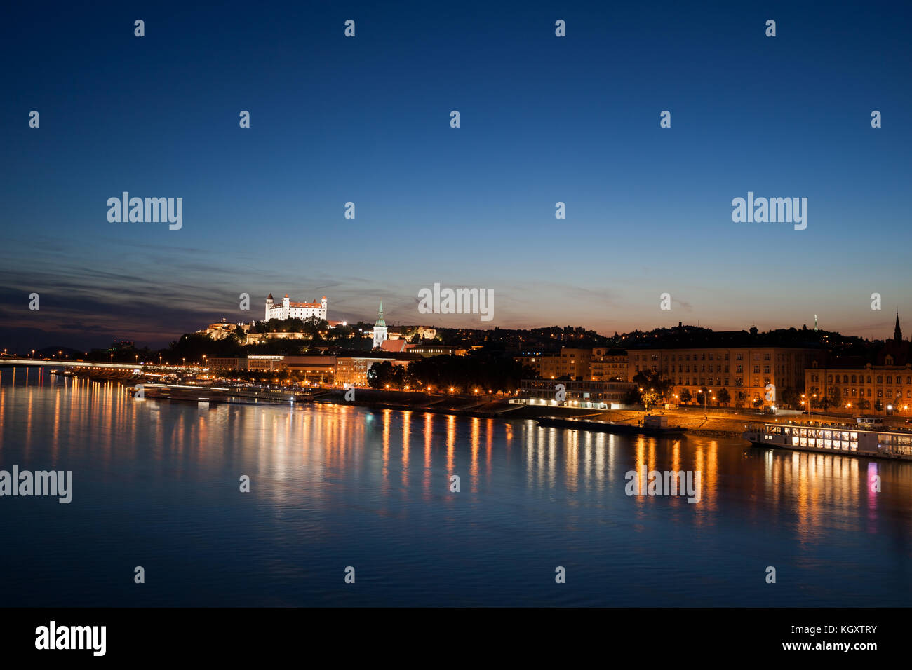 Night skyline of bratislava hi-res stock photography and images - Alamy