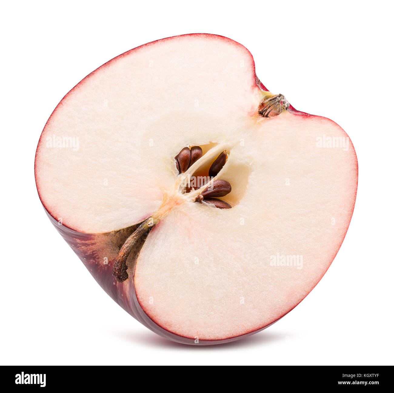half of red apple isolated on a white background Stock Photo - Alamy