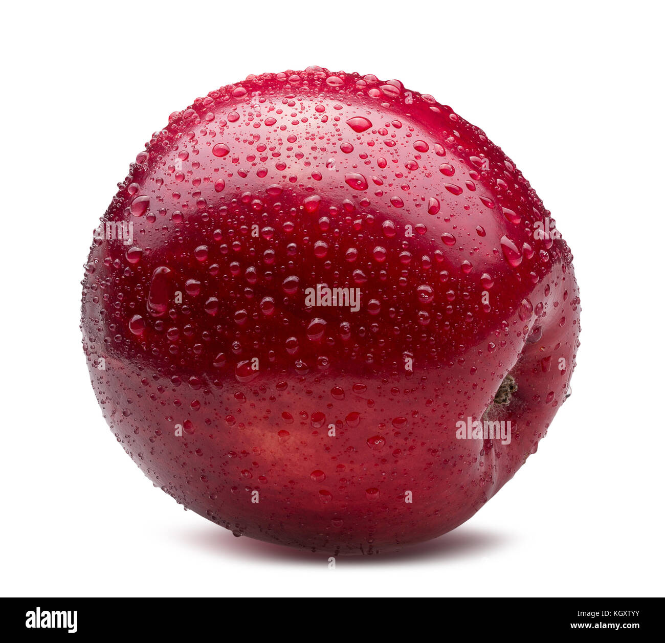 red apple with water drops isolated on a white background Stock Photo ...