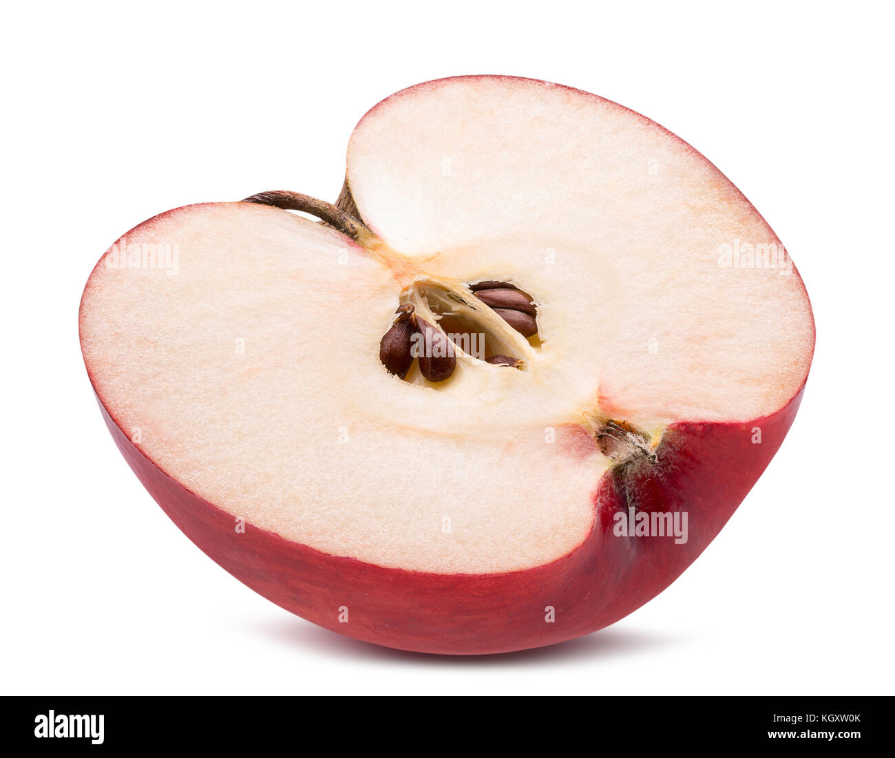half of red apple isolated on a white background Stock Photo - Alamy
