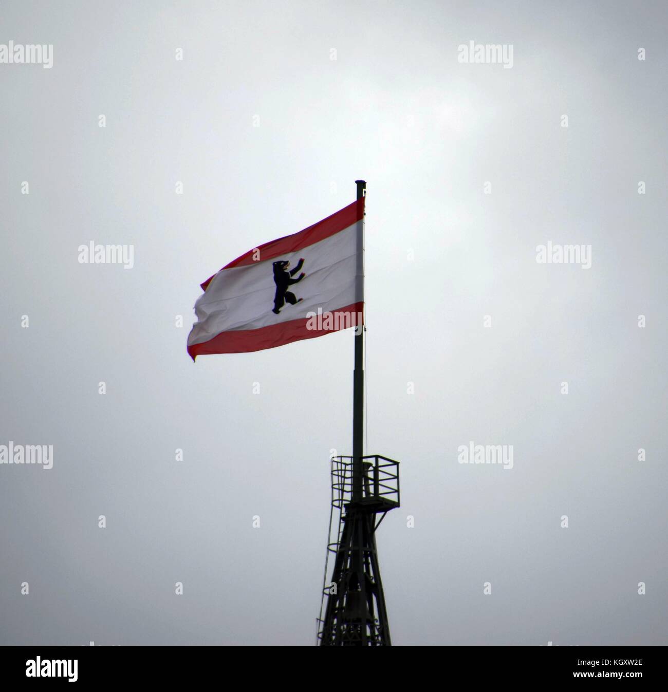 the flag of Berlin above the town hall Stock Photo - Alamy