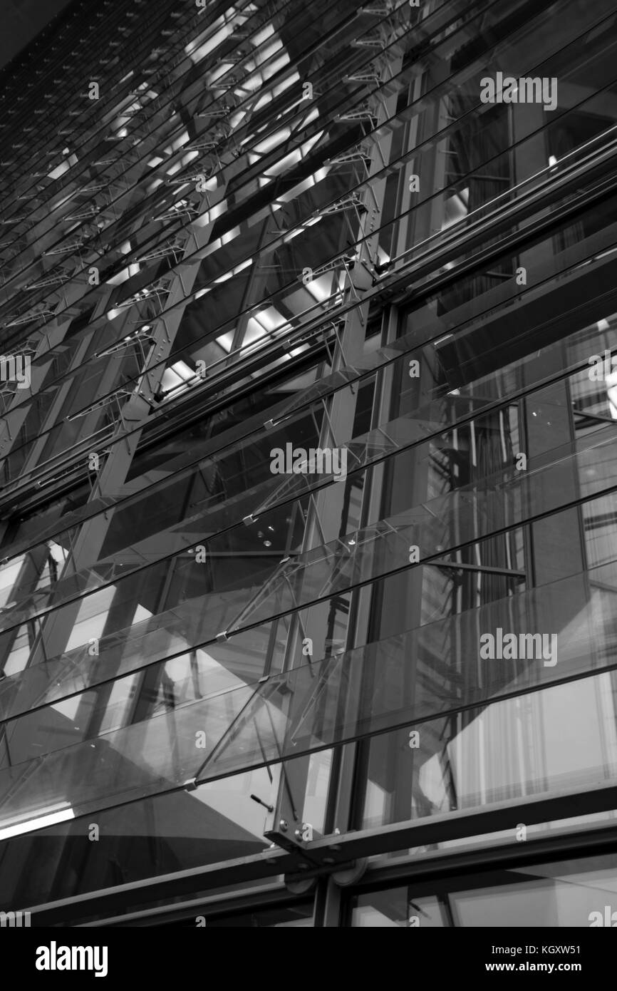 glass and steel as a privacy Screen on a house facade Stock Photo - Alamy