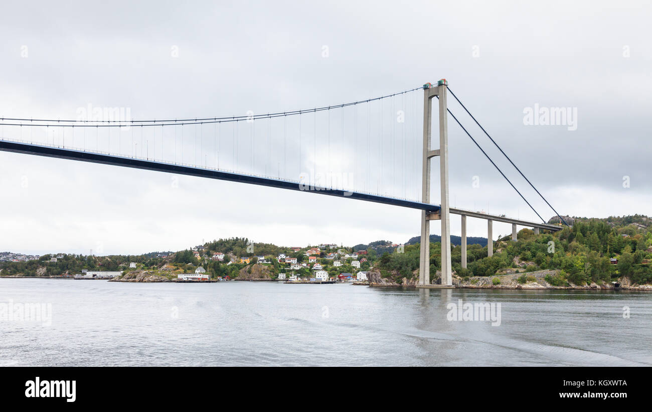 Sotra bridge is a suspension bridge crossing Knarreviksundet in Norway ...