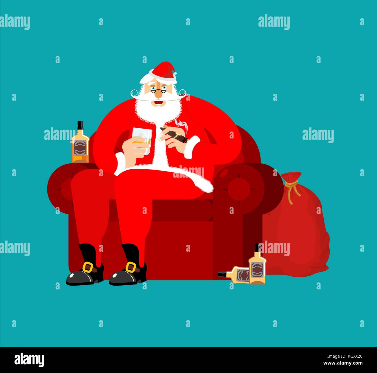 Smoking santa Stock Vector Images - Alamy