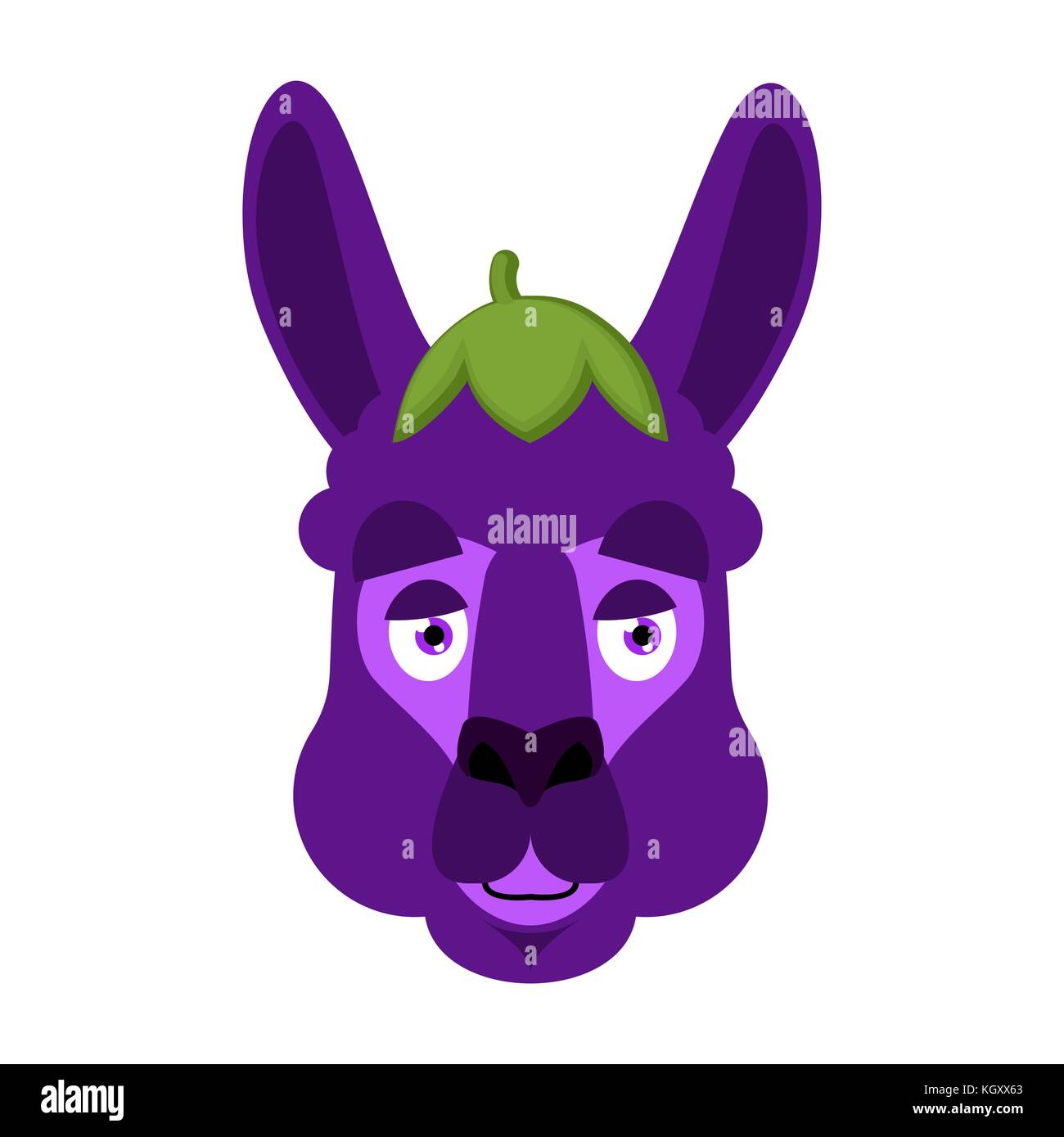 Lama Alpaca Eggplant face avatar. Purple animal head. Vector ...