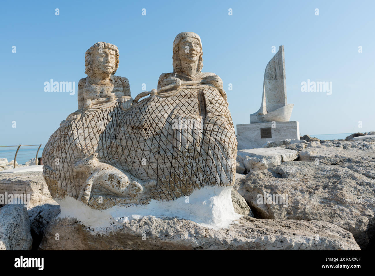 SAN BENEDETTO DEL TRONTO, ITALY - AUGUST 25, 2017: Statue on the south ...