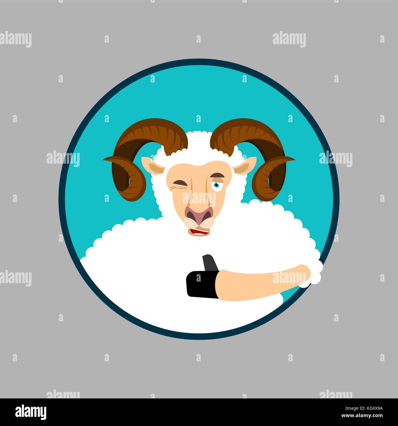 Happy sheep thumb up hi-res stock photography and images - Alamy