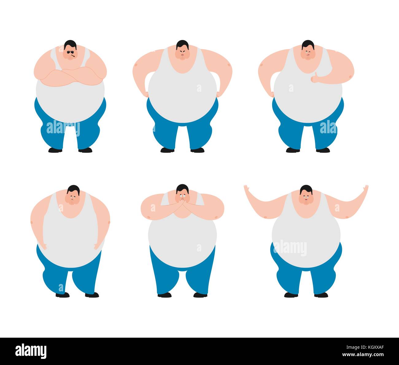 Caucasian Male Portrait Overweight Stock Vector Images Alamy