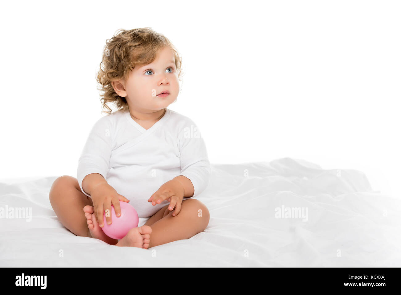 toddler girl with ball Stock Photo - Alamy