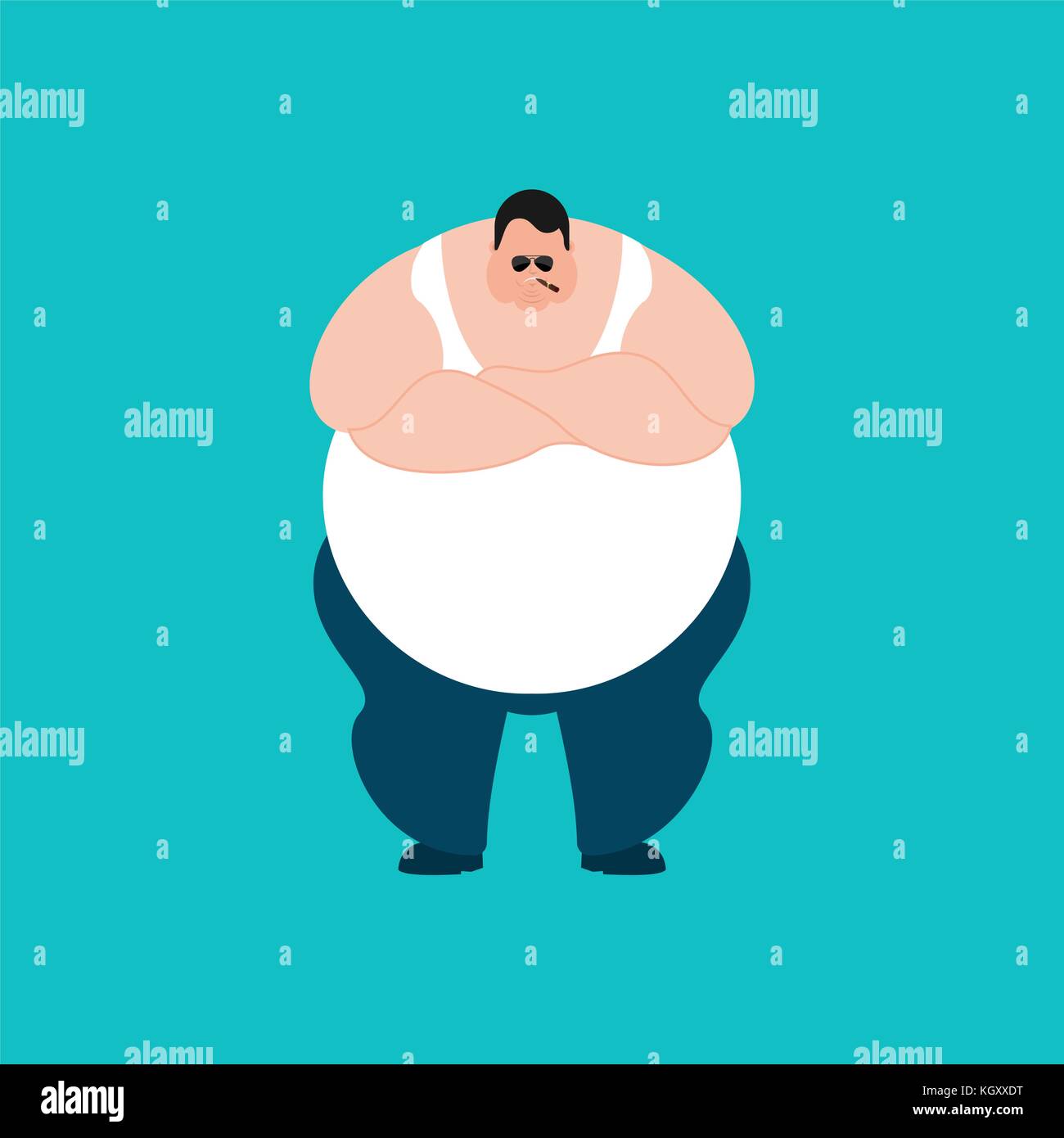 Fat Strong Cool serious. Stout guy smoking cigar emoji. Big man strict ...