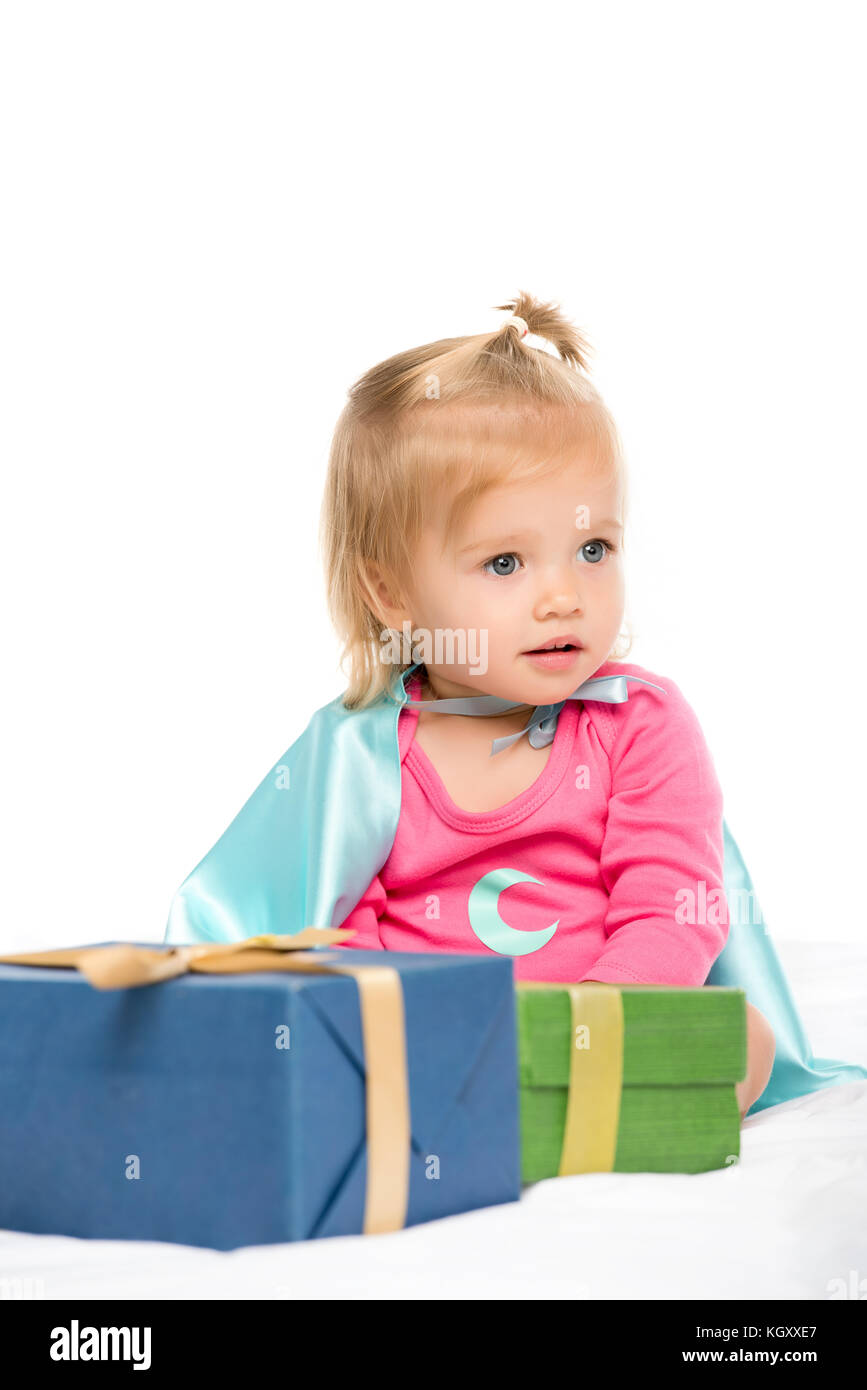 baby with wrapped gifts Stock Photo - Alamy