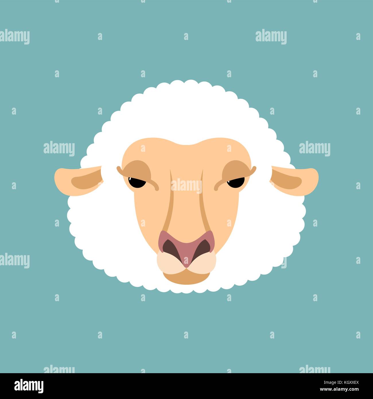 Sheep face isolated. Ewe head. Vector illustration Stock Vector Image ...