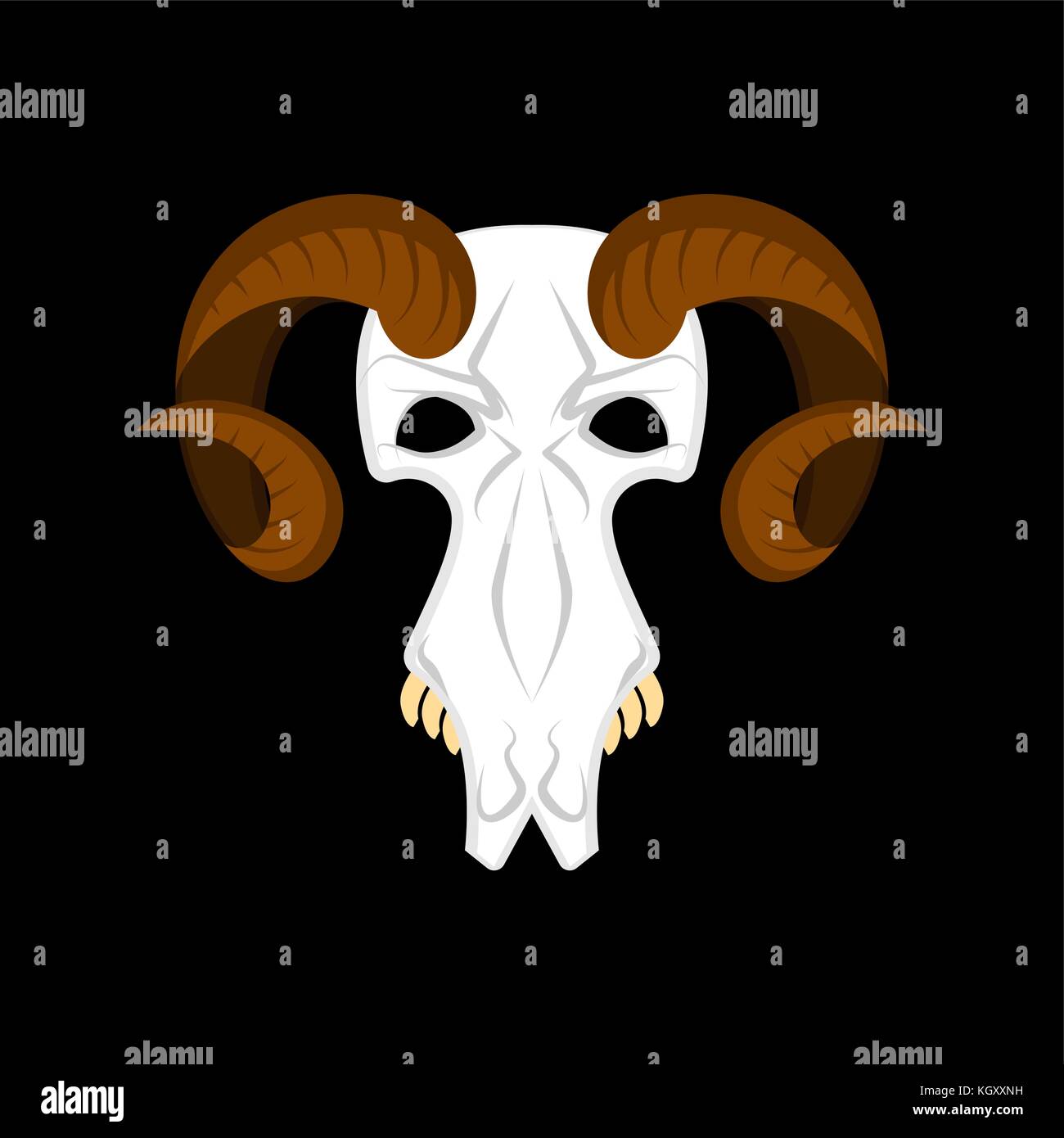 Ram skull isolated. Religion Totem animal symbol. Object for witchcraft ...