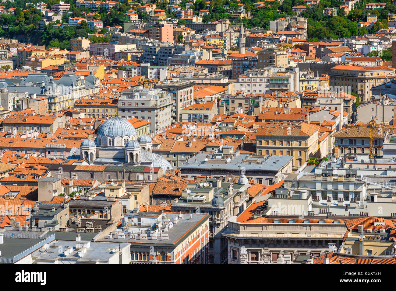 Trieste Italy city, aerial view of the canal area (the Borgo Teresiano ...