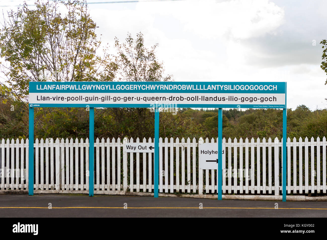 Platform sign at Saint Mary's Church in the hollow of the white hazel ...