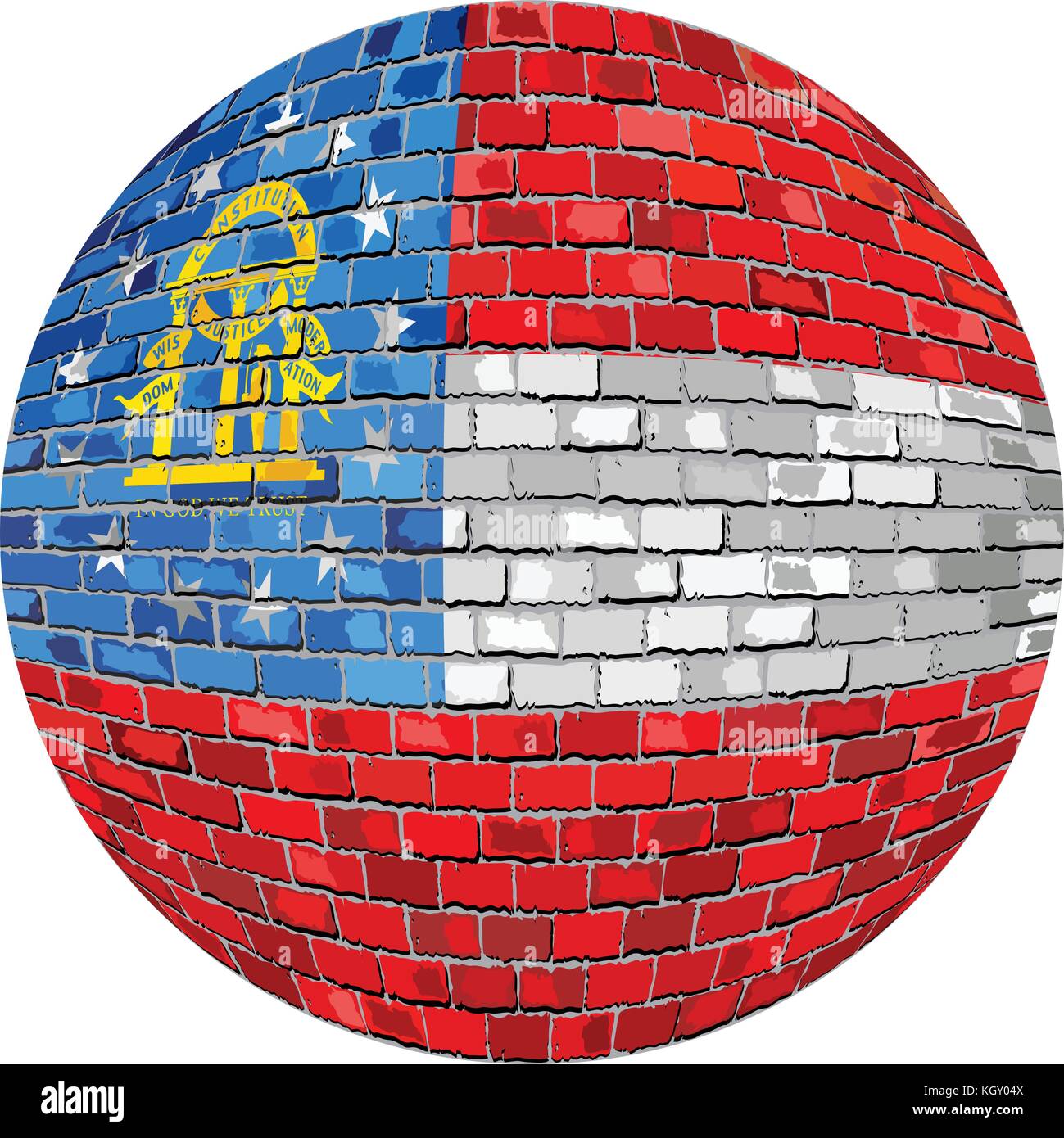 Ball with Georgia flag - Illustration, Georgia flag sphere in brick ...