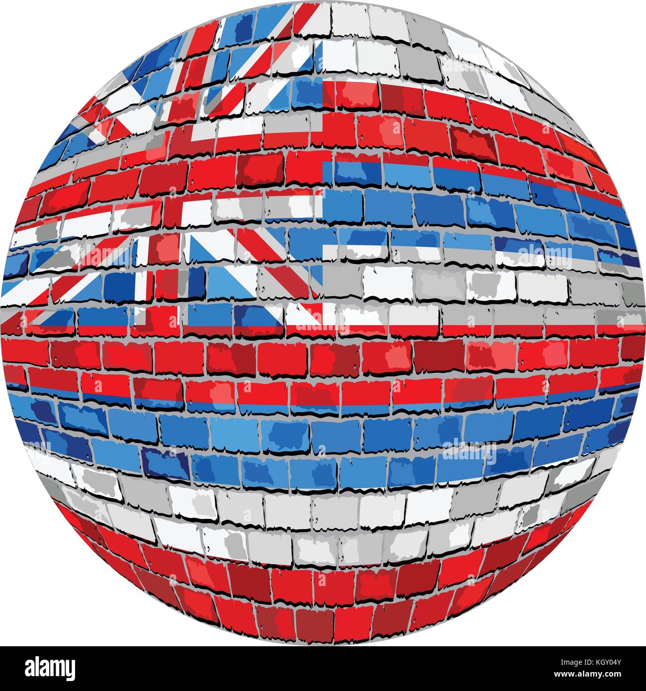Ball with Hawaii flag - Illustration, Hawaii flag sphere in brick style ...