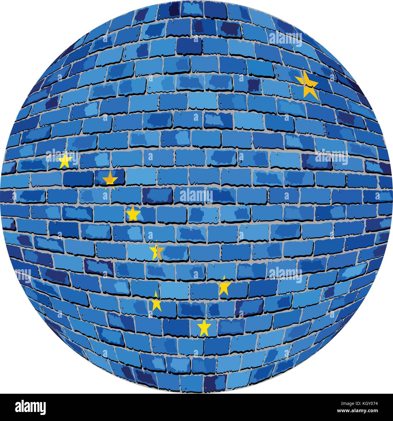 Ball with Alaska flag - Illustration, Alaska flag sphere in brick style ...