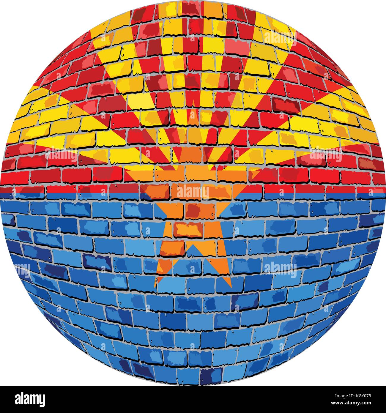 Ball with Arizona flag - Illustration, Arizona flag sphere in brick ...