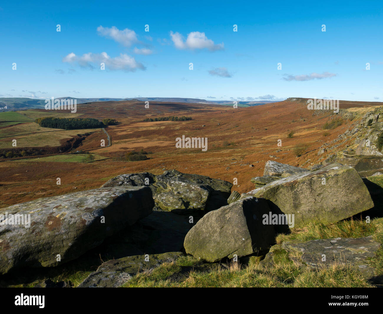View from Stanage Edge, Peak District National Park, Sheffield, South ...
