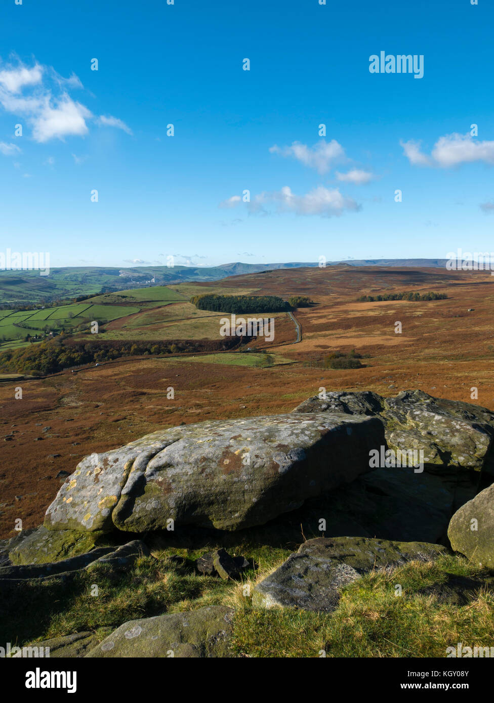 View from Stanage Edge, Peak District National Park, Sheffield, South ...