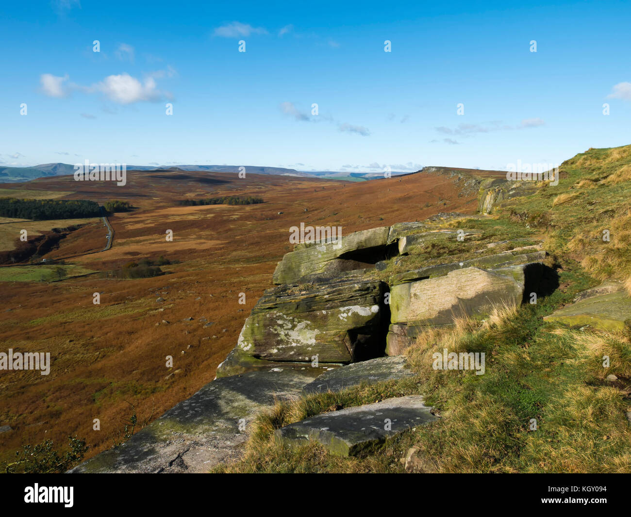 View from Stanage Edge, Peak District National Park, Sheffield, South ...